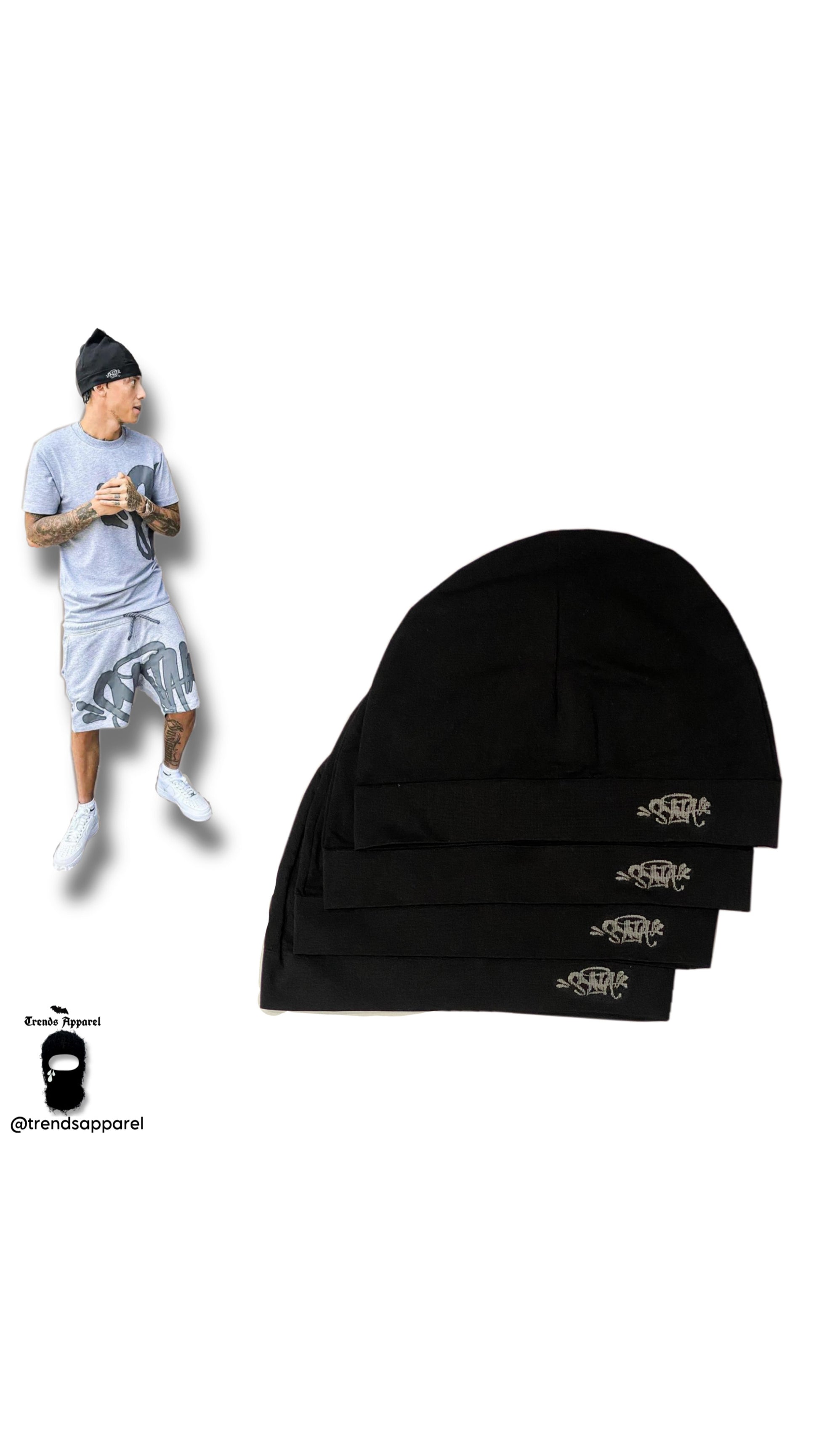 Original SYNA world skully CAP, Central Cee Beanie Hat - Black ...